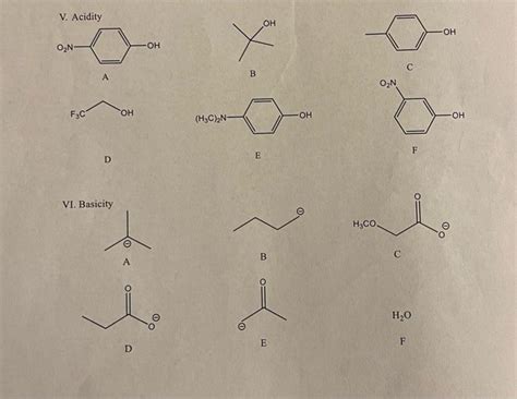 Solved V Acidity D Vi Basicity B C