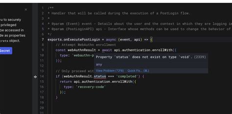 Auth0 Trigger Post Login User Can Skip Webauth Enrollment By