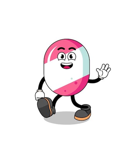 Premium Vector Candy Cartoon Walking