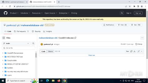 Malware Analysis Https Github Pankoza Pl Malwaredatabase Malicious Activity Any Run