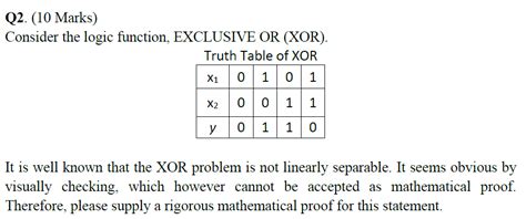 solved q2 10 ﻿marks consider the logic function exclusive
