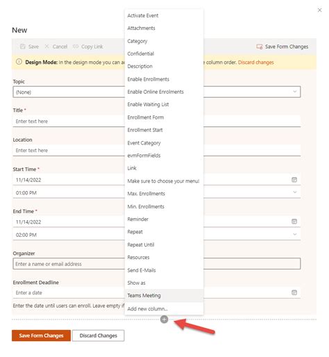 How To Editing Forms For Events Topics Courses Etc Sharepoint