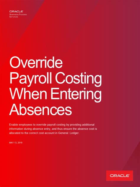 Override Payroll Costing Pdf Oracle Corporation Cloud Computing