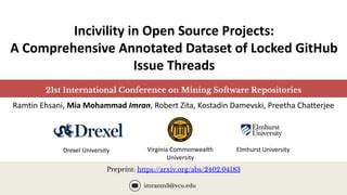 Incivility In Open Source Projects A Comprehensive Annotated Dataset Of Locked GitHub Issue