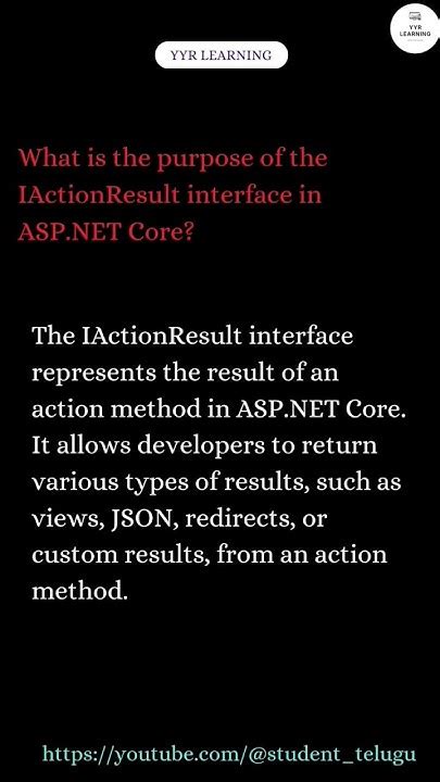 What Is The Purpose Of The Iactionresult Interface In Aspnet Core