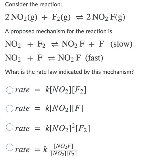 Solved Consider The Reaction 2 No2 G F2 G 2 No2 F G