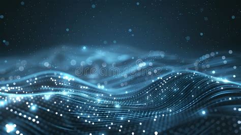 Dynamic Digital Data Stream Visualization Blue Tech Abstract Background Cyber Tunnel Concept