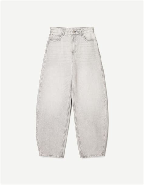 Wide Leg Barrel Jeans Women Bershka