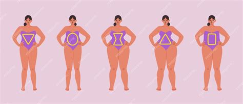 Premium Vector Full Female Body Types Isolated Curvy Women Stand In