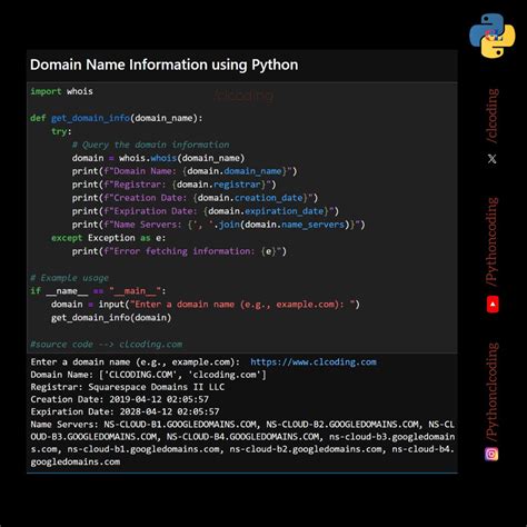 Python Coding On Linkedin Domain Name Information Using Python