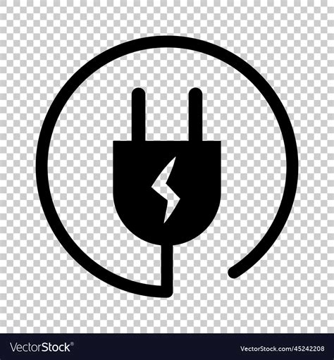 Charging Plug Silhouette Icon Royalty Free Vector Image