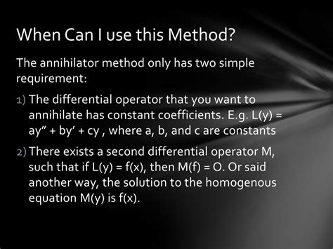 Ppt Annihilator Method Powerpoint Presentation Free Download Id