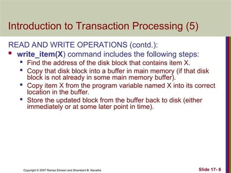 Database Management System Transaction Processing Unit 4 Ppt