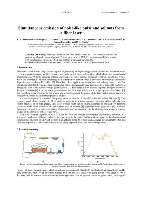 Pdf Simultaneous Emission Of Noise Like Pulse And Solitons From A