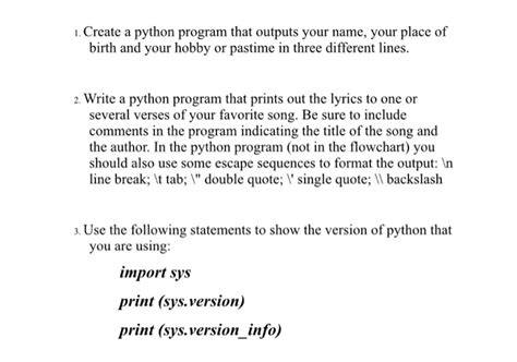 Solved 1 Create A Python Program That Outputs Your Name