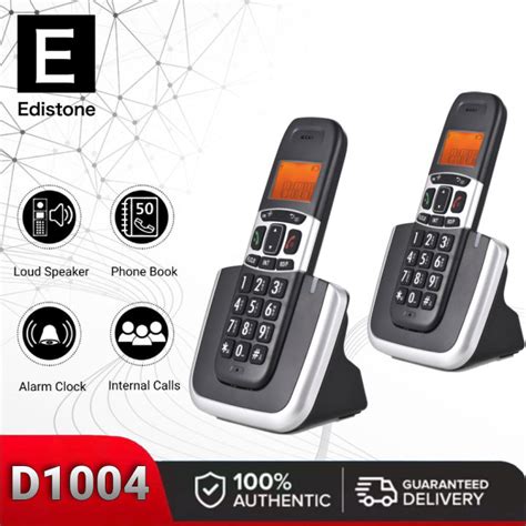 D1004 Double Handset Cordless Phone With Loud Speaker Telephone Pldt Landline Wireless Lazada PH