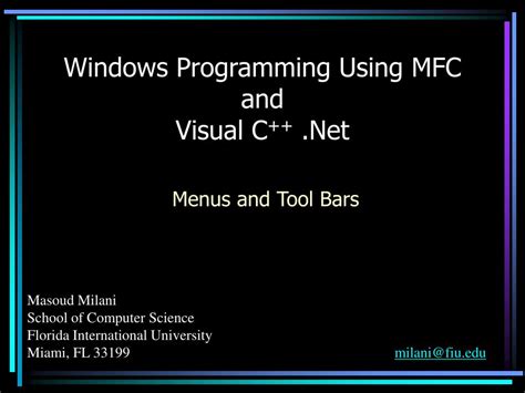 Ppt Windows Programming Using Mfc And Visual C Net Powerpoint Presentation Id4388939