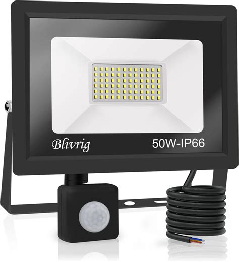 1pack Projecteur Led Détecteur De Mouvement 50w5000lm Projecteur Led