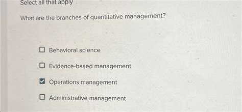 Solved Select All That Applywhat Are The Branches Of