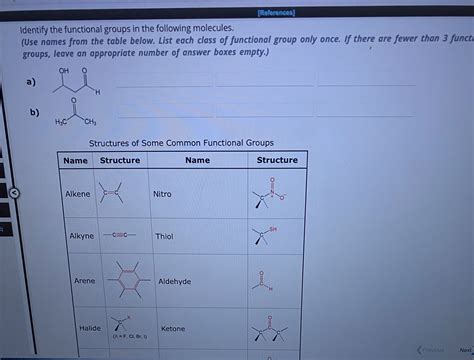 Solved Identify The Functional Groups In The Following