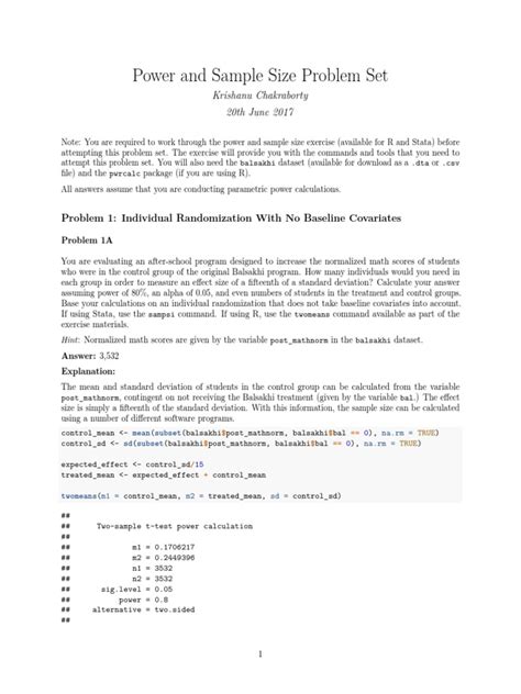 r power pdf effect size sample size determination