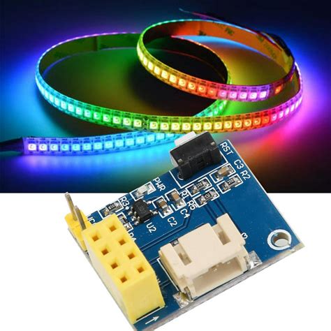 2 Piezas Esp8266 Esp 01 Esp 01s Ws2812 Rgb Led Módulo De Adaptador De Controlador De Luz Para