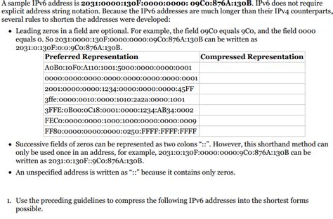 Solved A Sample IPv6 Address Is 2031 00oo 130F 0ooo 0ooo Chegg Com