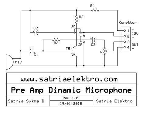 Skema Pre Amplifier Microphone Kondenser Dan Dinamik Satria Elektro