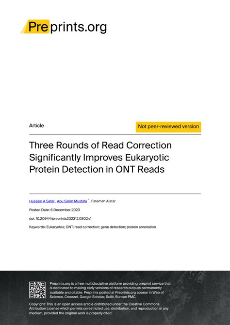 Pdf Three Rounds Of Read Correction Significantly Improves Eukaryotic