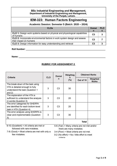 Hfe Assignment 2 Task Analysis Industrial Engineering Mangement