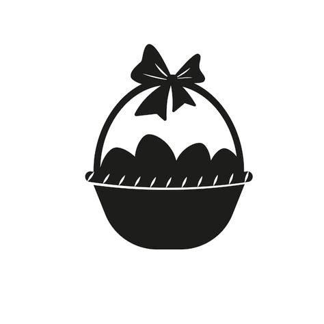 Premium Vector Vector Easter Egg Basket Icon On White Background