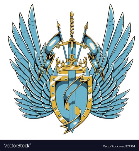 Free Vintage Crest With Wings Vector Image Nohat Cc