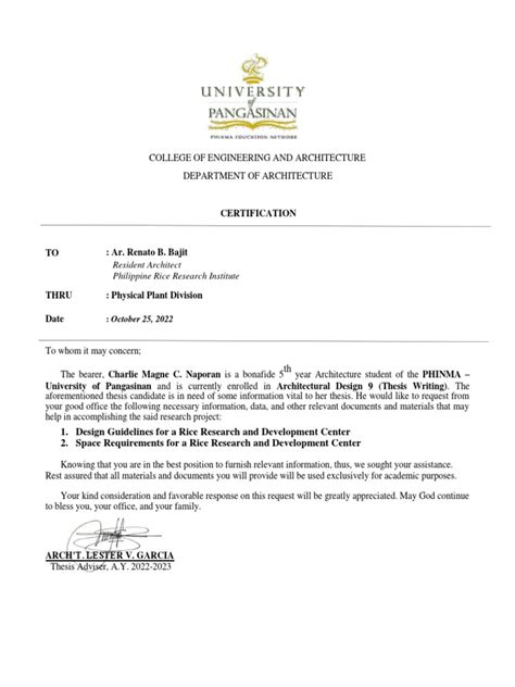 Request Letters For Archtecture Pdf Thesis Architect