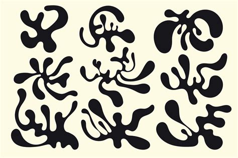random shapes set organic black blobs of irregular shape abstract