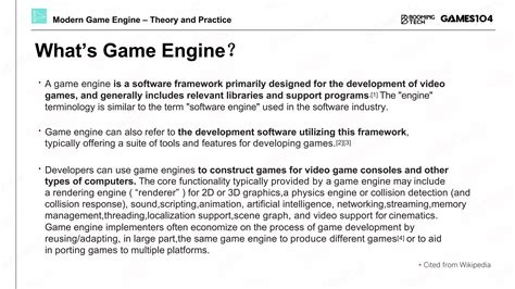 Lecture 01 Overview Of Game Engine Games104 Modern Game Engine