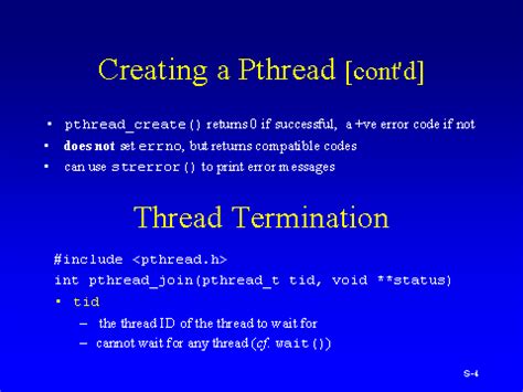 Creating A Pthread Cont D