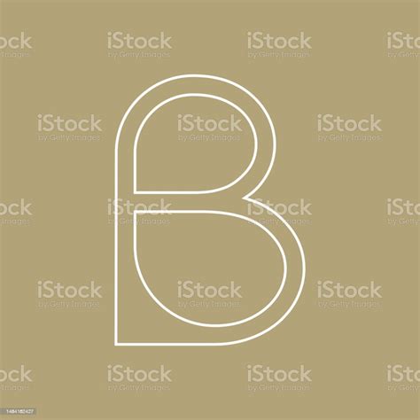 편지 B 개념 텍스트 디자인 로고 템플릿 디자인입니다 간단한 B 문자 표시 벡터 그림입니다 회색 배경에 흰색 윤곽선 0명에 대한