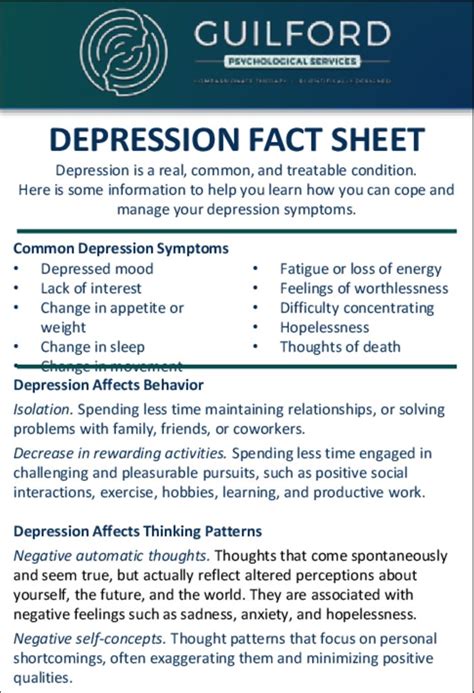 Depression Fact Sheet Online Presentation