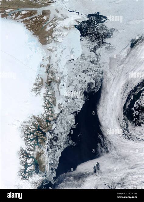 Melting Arctic Sea Ice Satellite Image Of Sea Ice In Summer 2015