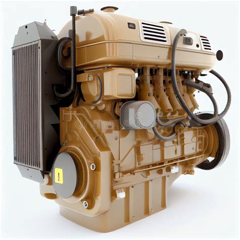 Diesel Engine Isolated On White Background Stock Illustration