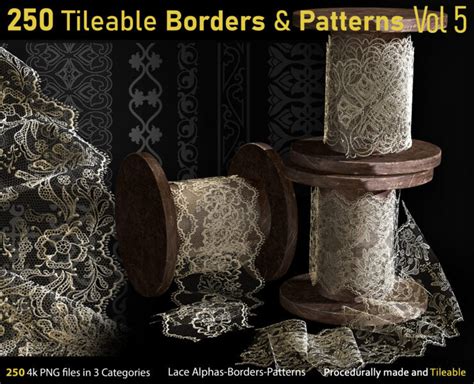 250 Alphas Tileable Bordersandpatterns Vol5 Flippednormals