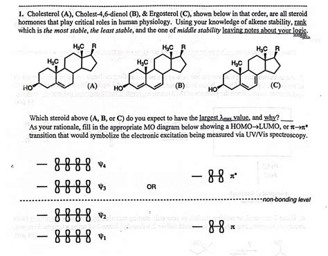 Answered 1 Cholesterol A Cholest 4 6 Dienol… Bartleby