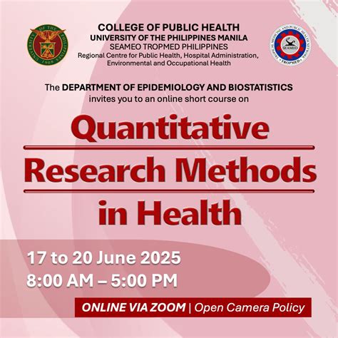 The Department Of Epidemiology And Biostatistics Invites You To An Online Short Course On 📈