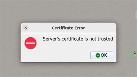 Error Server S Certificate Is Not Trusted Issue Keshavbhatt Whatsie GitHub