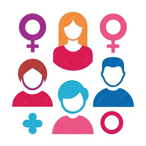 Inclusive Gender Icons Vector Illustration All Genders And Identities