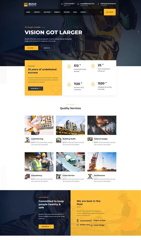Construction Building Wordpress Theme Webpage Design Professional