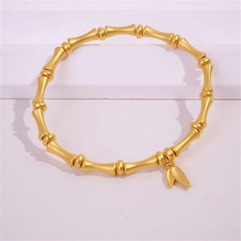 24k999 Bamboo Gold Bracelet 竹节竹叶足金手链 Tyrell Jewelry 24k999 Bamboo Gold Bracelet 竹节竹叶足金手链 Tyrell Jewelry