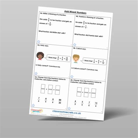 Year 6 Add Mixed Numbers Reasoning And Problem Solving 2 Resource Classroom Secrets