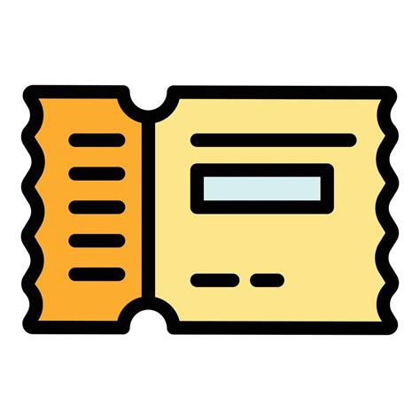 Paper Bus Ticket Icon Color Outline Vector 15888999 Vector Art At Vecteezy
