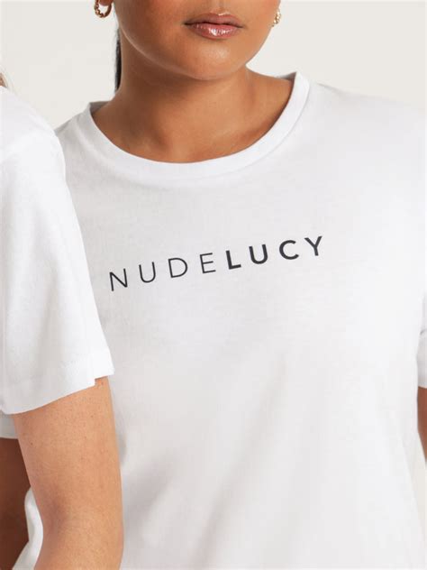 Nude Lucy Slogan T Shirt White Glue Store